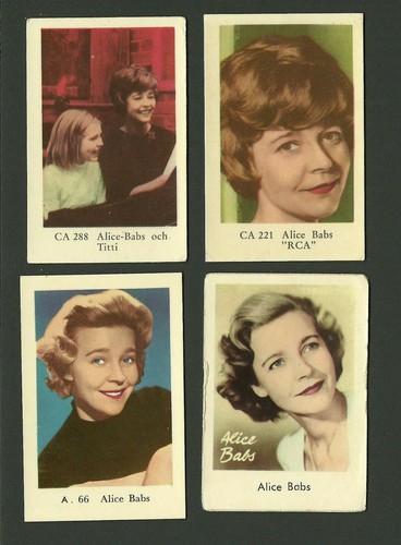 Alice Babs Film Movie Actress Fab Card Collection | eBay