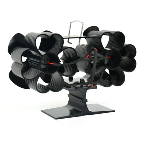 Double Stove Fan Fireplace Eco Fan Twin Blades Heat Powered Wood Log ...