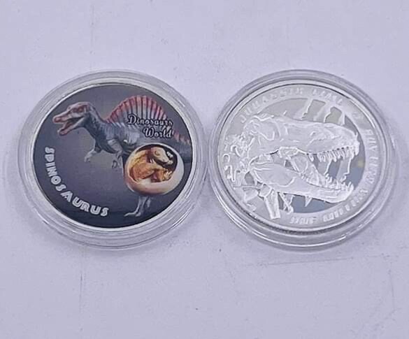 Dinosaur T-Rex & Many More x10 Coins Complete Coin Set In A Display Box ...