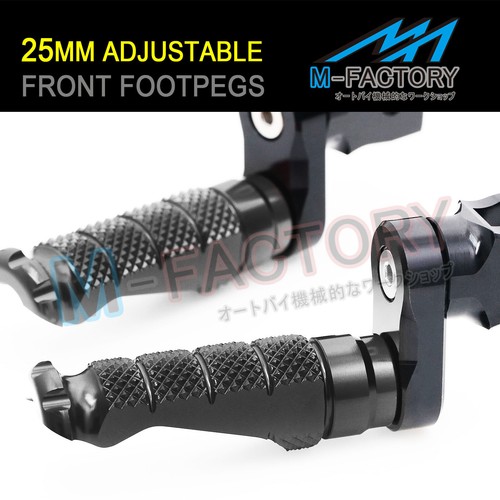 Black 25mm Adjustable R-Fight Front Foot Pegs For Yamaha YZF R6 03-17 ...