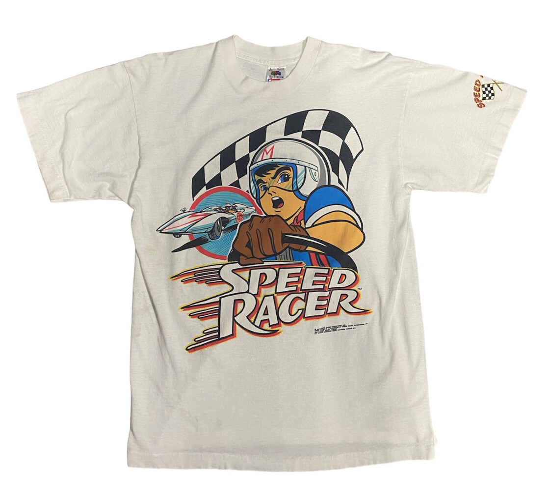 Vintage 1992 Speed Racer Cartoon T-Shirt Mens Large 9… - Gem