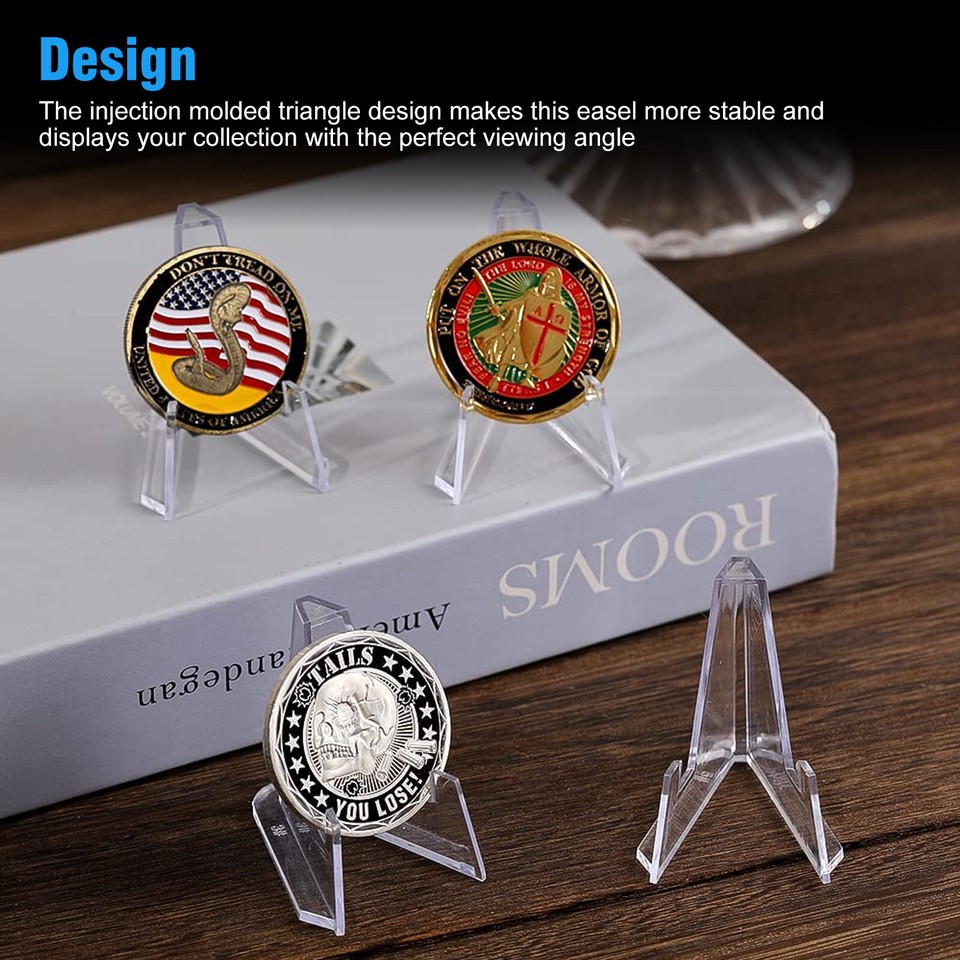 20X Coin Display Stands Paper Trading Card Easel Small Size Holder ...