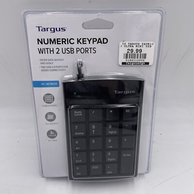 TARGUS NUMERIC KEYPAD 2 PORT USB HUB PAUK10U Pakpoo4B- New Sealed F3 | eBay