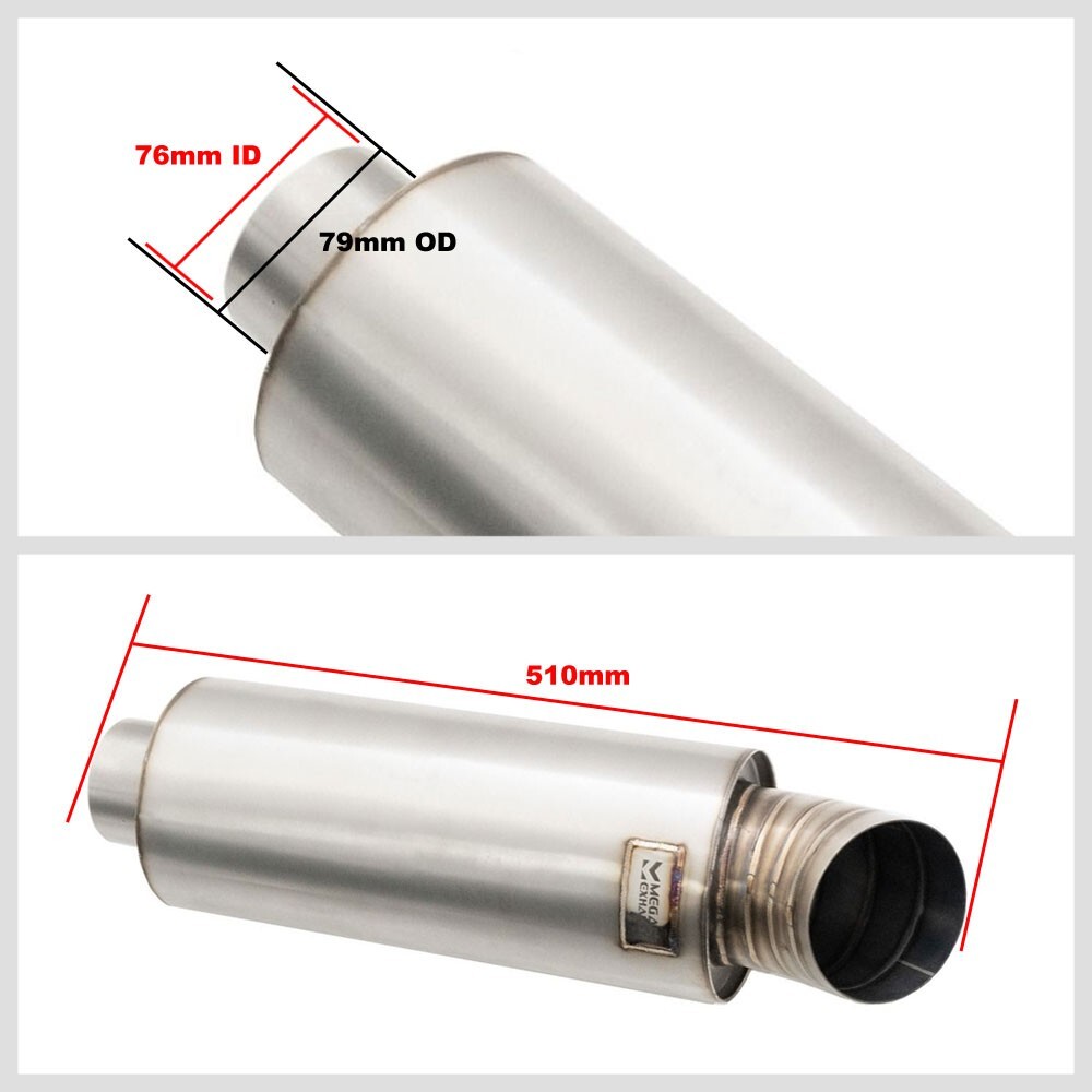 Megan Racing Universal Weld-on 3" Inlet Exhaust Muffler [Turndown Style ...