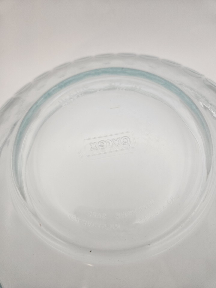 Pyrex 326 Polka Dots Test Bubbles Circles Clear Blue Tinted Mixing Bowl ...