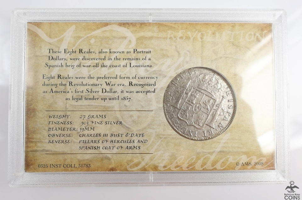 1783 Mexico 8 Reales Coin "America's First Silver Dollar" w/display ...