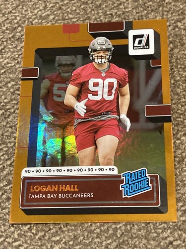 Logan Hall 2022 Panini Donruss Orange Rated Rookie 364 Logan Hall RC SP ...