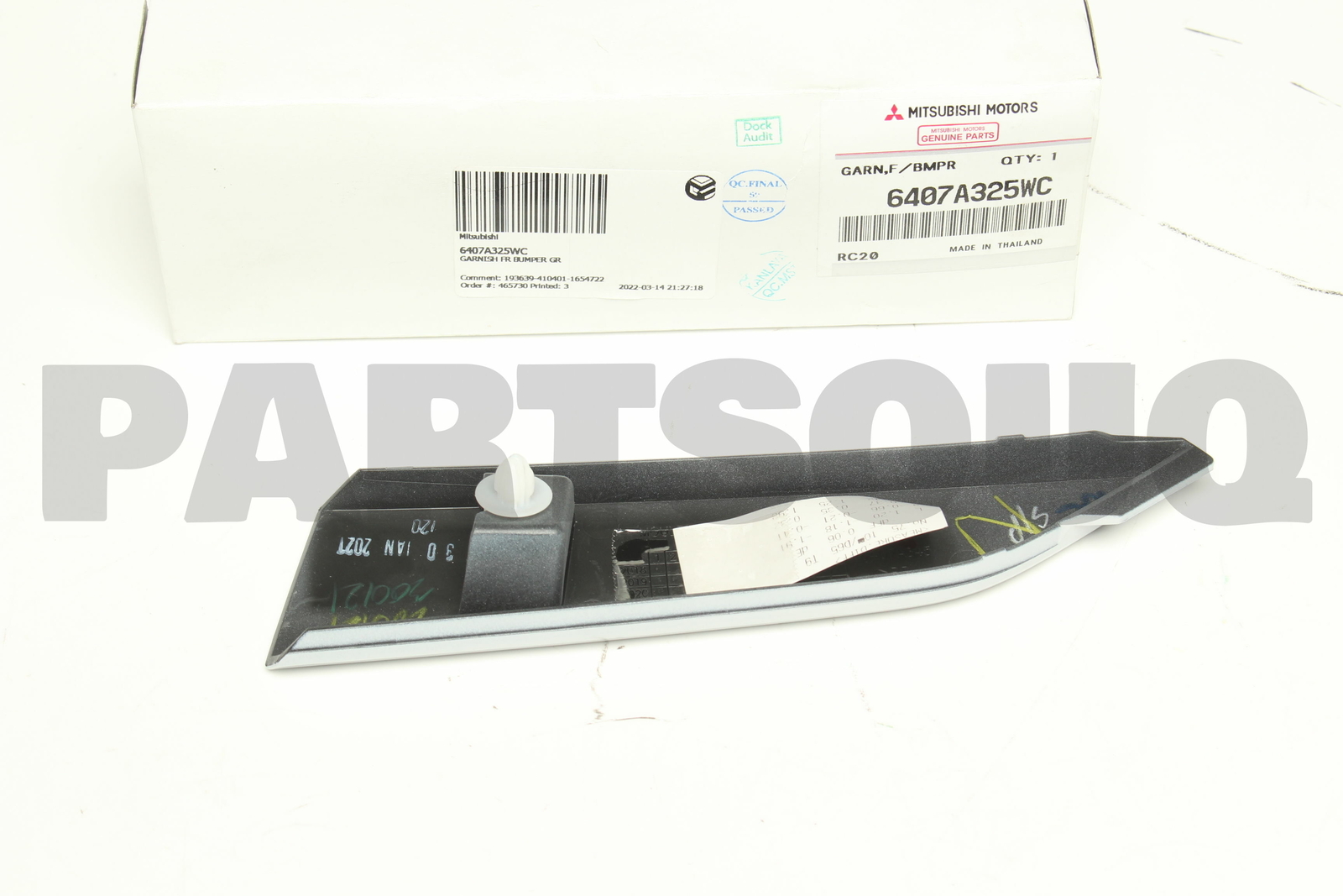 6407A325WC Mitsubishi Garnish fr bumper gr 6407A325WC Genuine OEM Part ...
