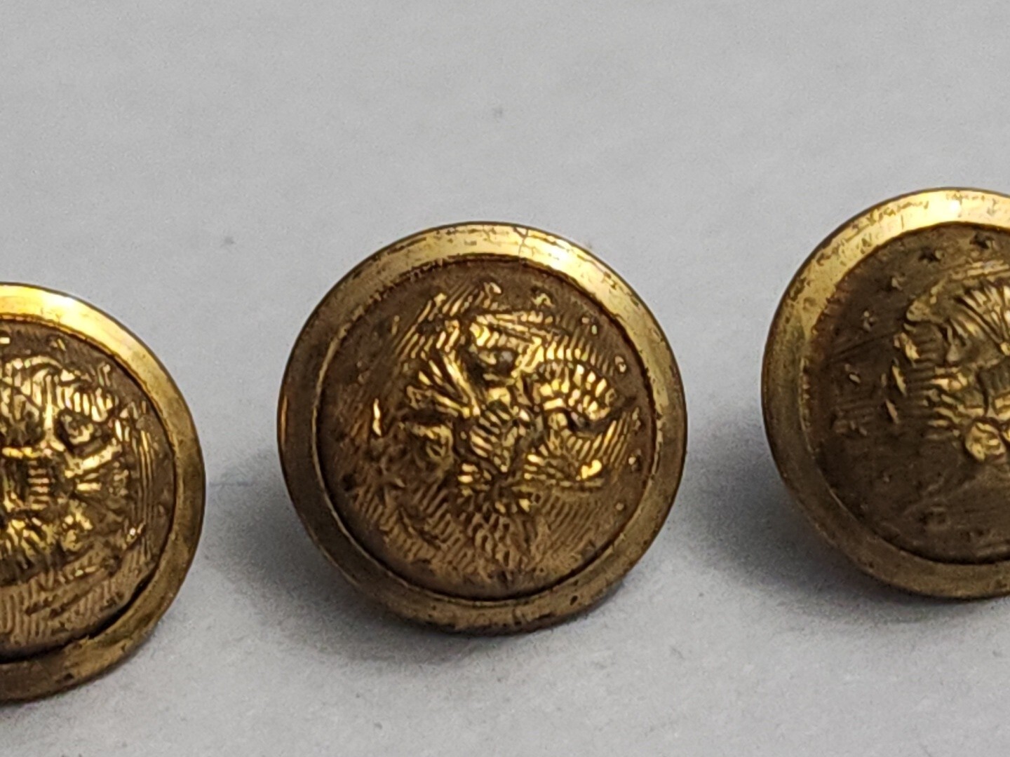 POST CIVIL WAR US Army Brass Buttons, Spanish American War 1/2” Set Of ...