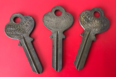key blanks Vintage ILCO Independent Lock Co. Fitchburg Mass. set of 3 ...