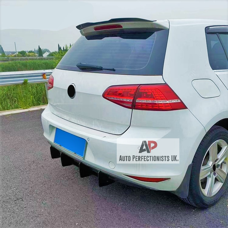VW Golf MK7 TSI TDI Rear Blade Style Shark Fin Diffuser 2013-16 Spoiler ...