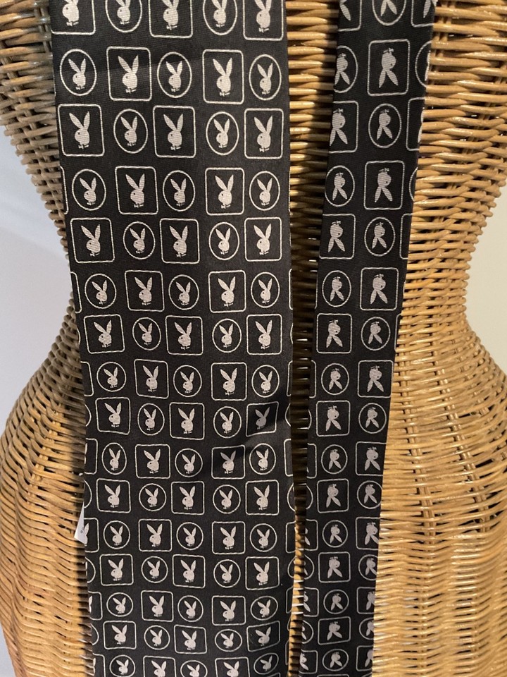 Playboy Bunny Blue Logo Patterned Men's Tie | eBay