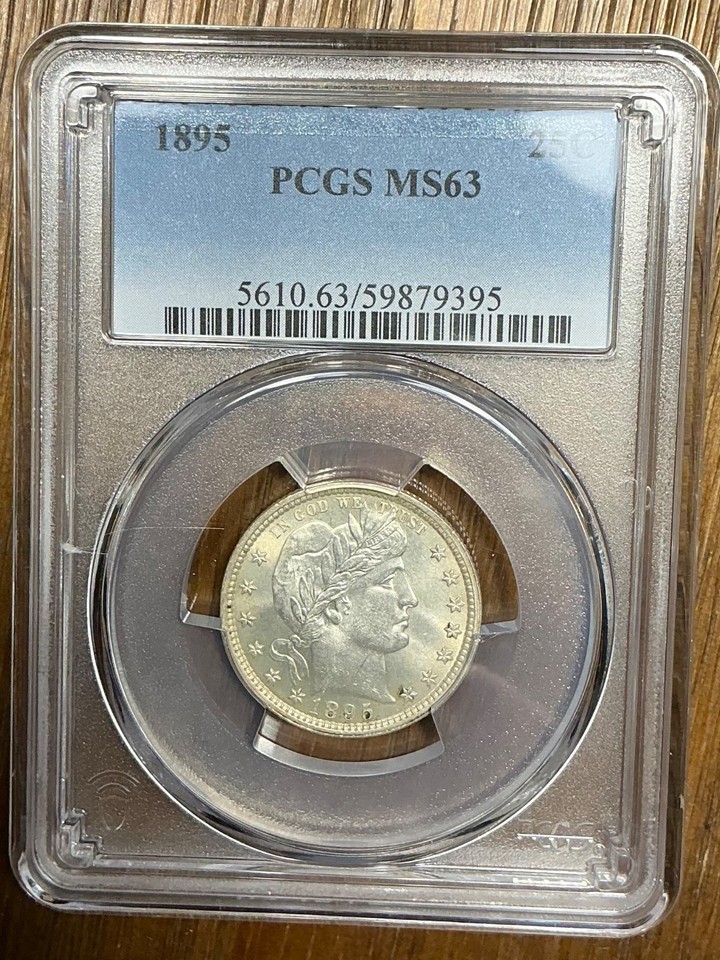 PCGS MS63 1895 BARBER QUARTER BEAUTIFUL AND ORIGINAL FRESHLY GRADED | eBay