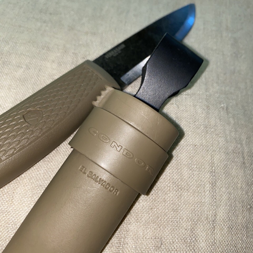 Condor T&K Terrasaur Fixed Blade Knife Desert Tan Handle Plain Edge ...