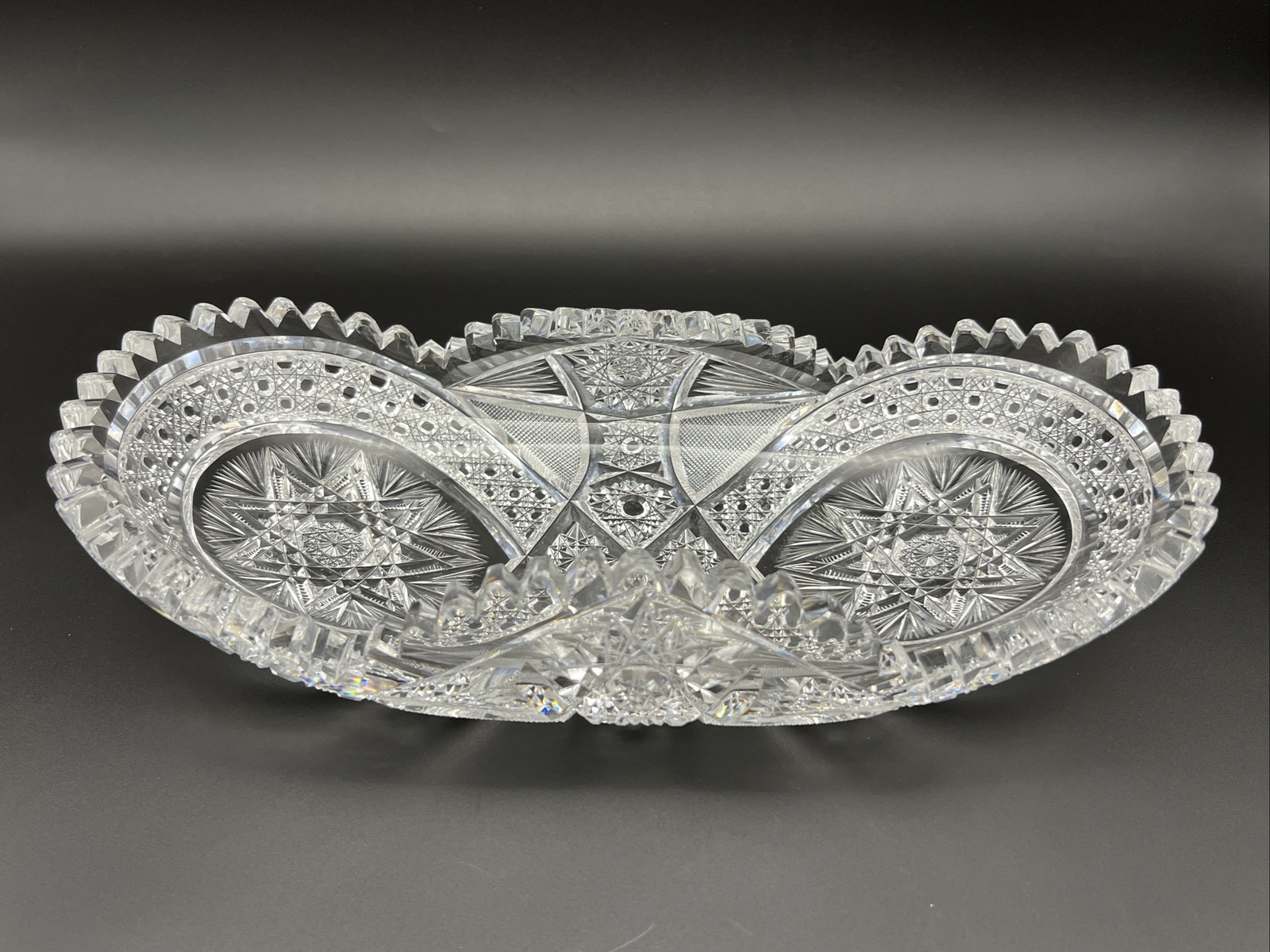 Antique ABP Brilliant Cut Glass Flashed Star Pattern 11 3/4" Celery ...