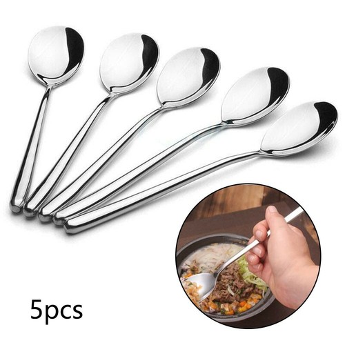 Stainless Steel Rice Soup Spoon - 5PCS Korean Style Rice Spoons Multi ...