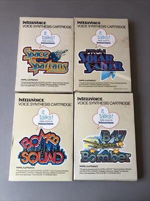 Intellivision Lot Of 4 Intellivoice Games Tron Solar Sailer B-17 Bomb ...