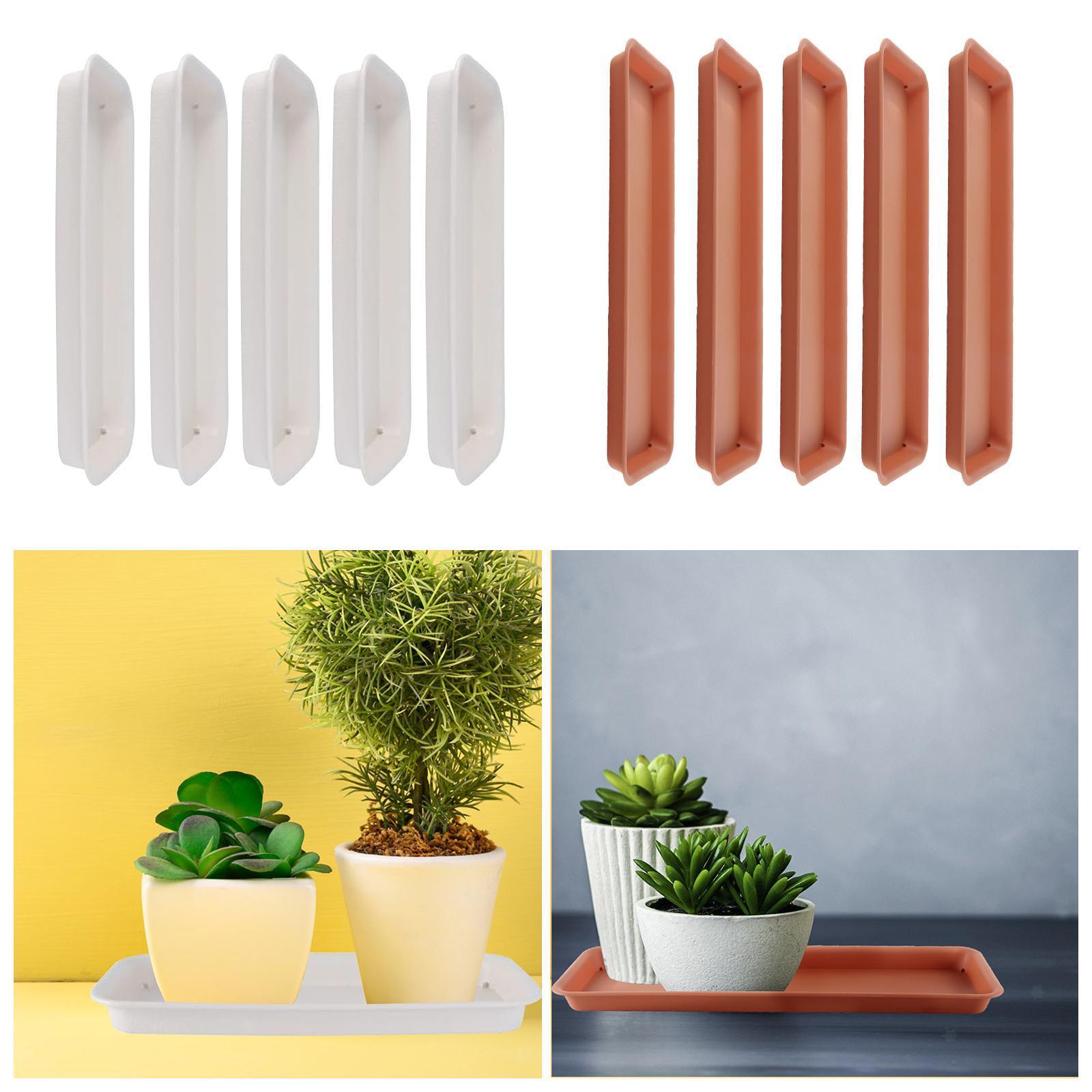 5 Pieces Plant Saucers Rectangular Plant Trays for Windowsill Yard | eBay