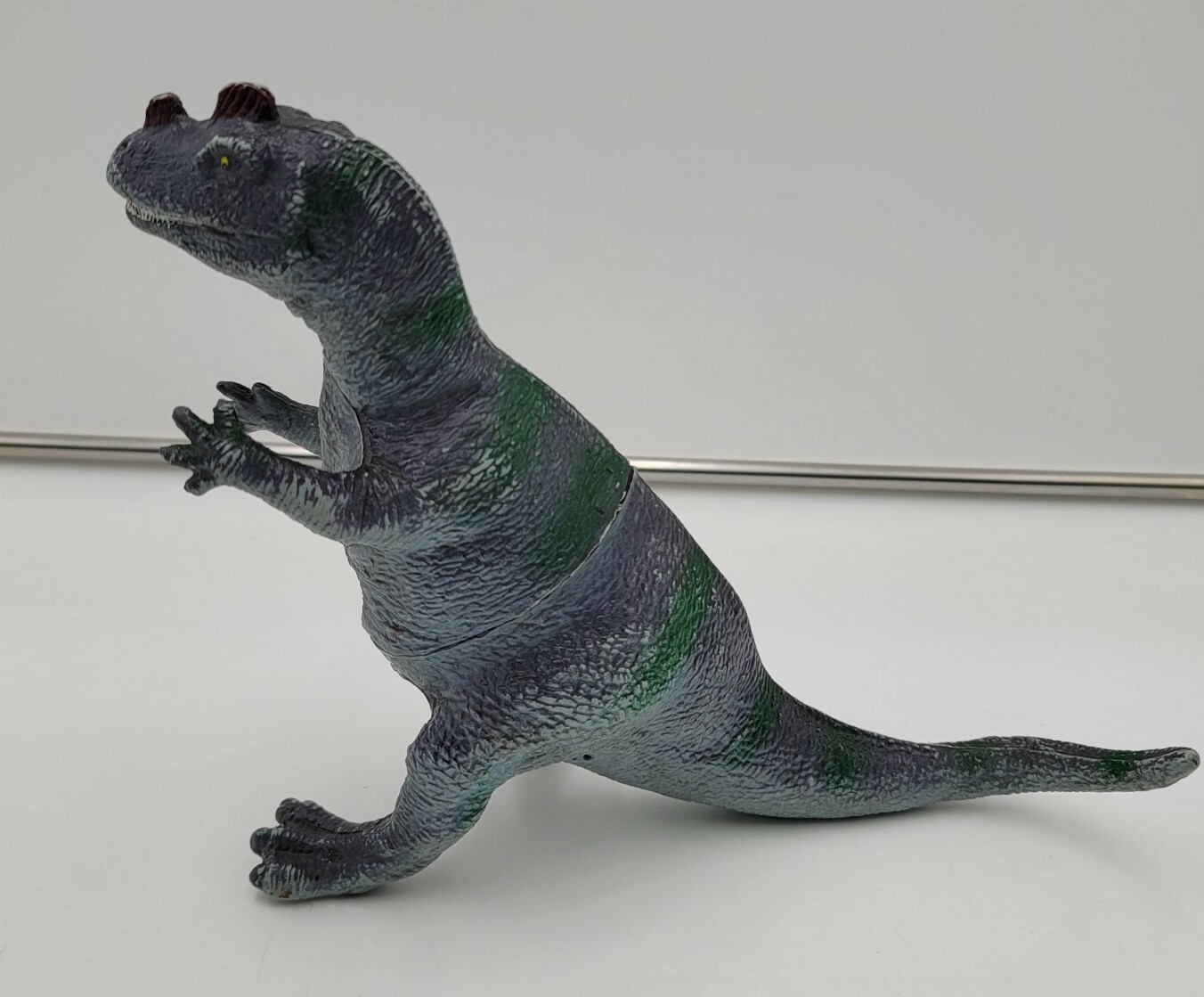 Vintage Jurassic Chinasaur Ceratosaurus Plastic Dinosaur Toy Blue Made ...