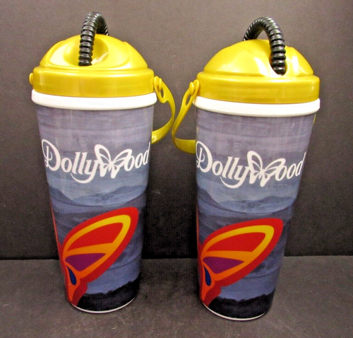 Dollywood Souvenir Splash Country 24oz. Straw Cup Tumbler Whirley Set ...