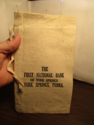 Vintage First National Bank Money Deposit Bag - York Springs, Penna. PA ...