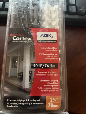 FastenMaster AZEK Cortex 80 Collated White Trim Plugs 50 Lf 2 3/4 Screw ...