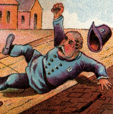 1880s-90s Willimantic Spool Thread Comical Police Officer & Bulldog ...