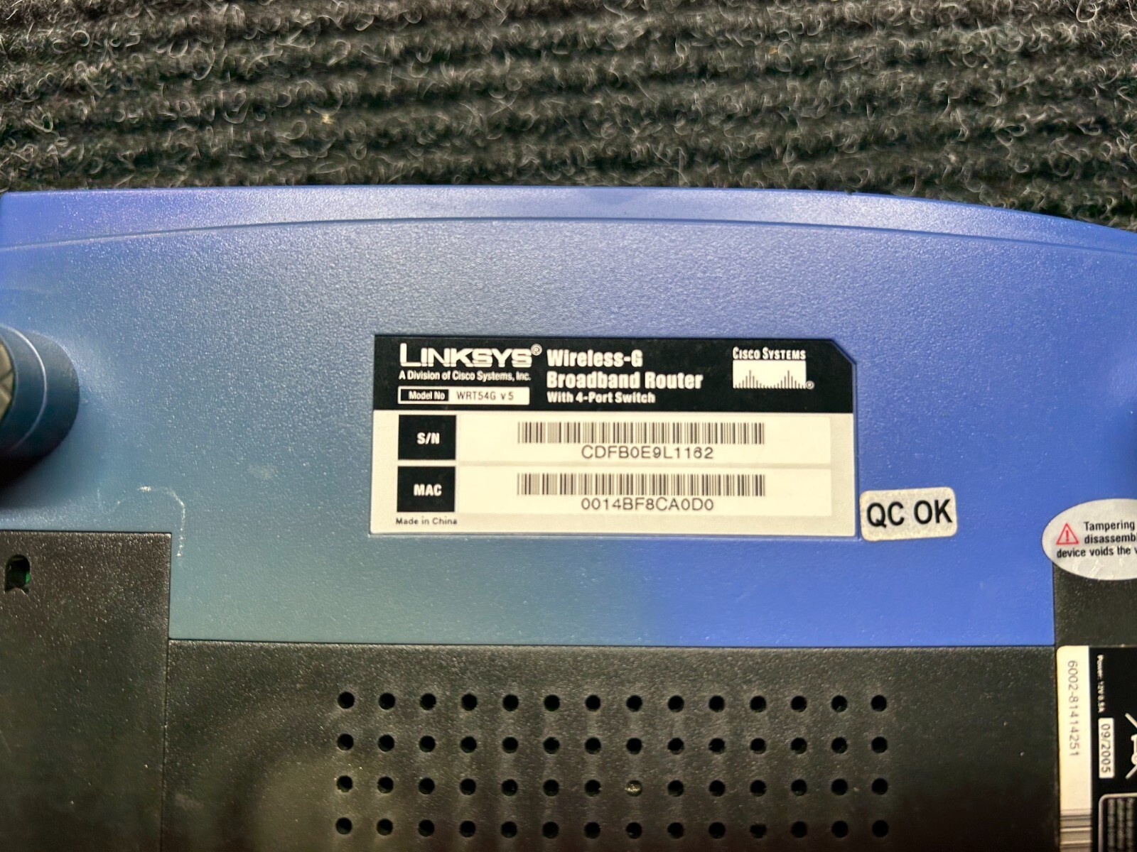 Linksys WRT54G v5 Wireless-G Broadband Router W/ 4-Port Switch | eBay