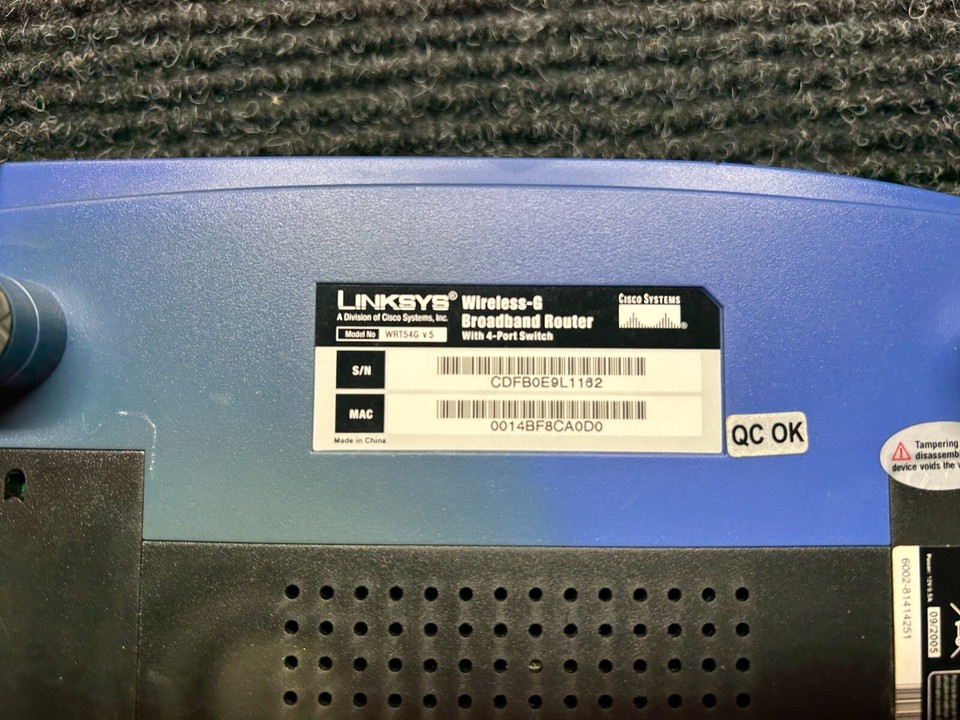 Linksys WRT54G v5 Wireless-G Broadband Router W/ 4-Port Switch | eBay