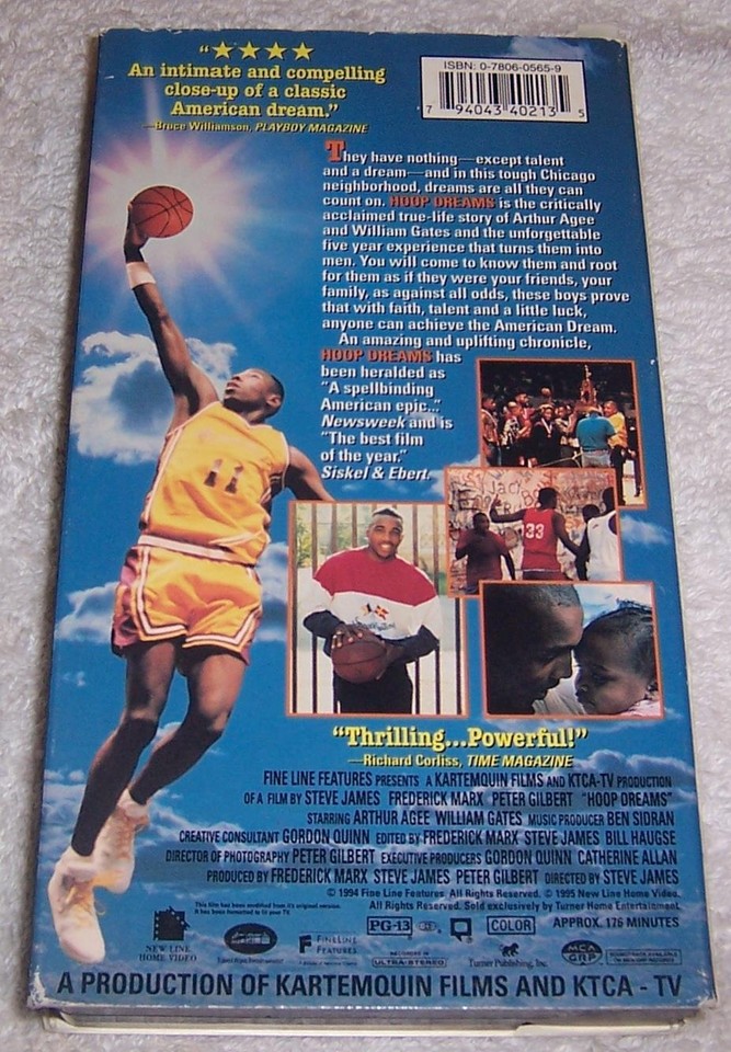 Hoop Dreams VHS Video Arthur Agee William Gates basketball 794043402135 ...