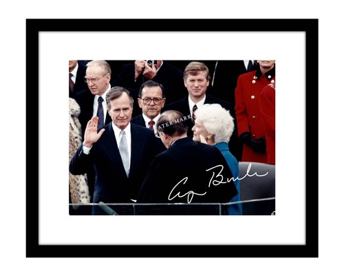 George H. W. Bush 8x10 Signed Inauguration Photo Print Autographed ...