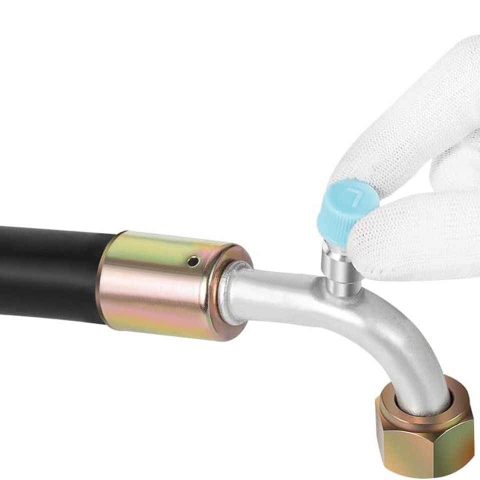 Universal A/C Air Conditioning AC Hose Kit Ext Length Hoses + Fittings ...