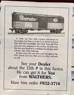 HO WALTHERS NYC PACEMAKER FREIGHT TRAIN - 12 DIFFERENTLY NUMBERED CARS ...