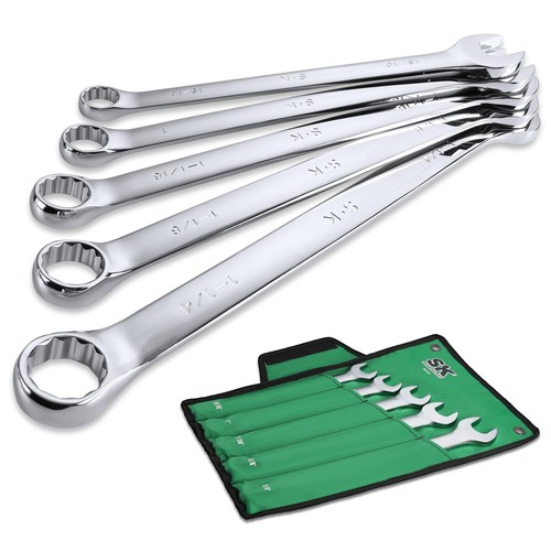 SK Long Pattern Combination Wrench Set, SAE 15/16" to 1-1/4", 5-Pie ...