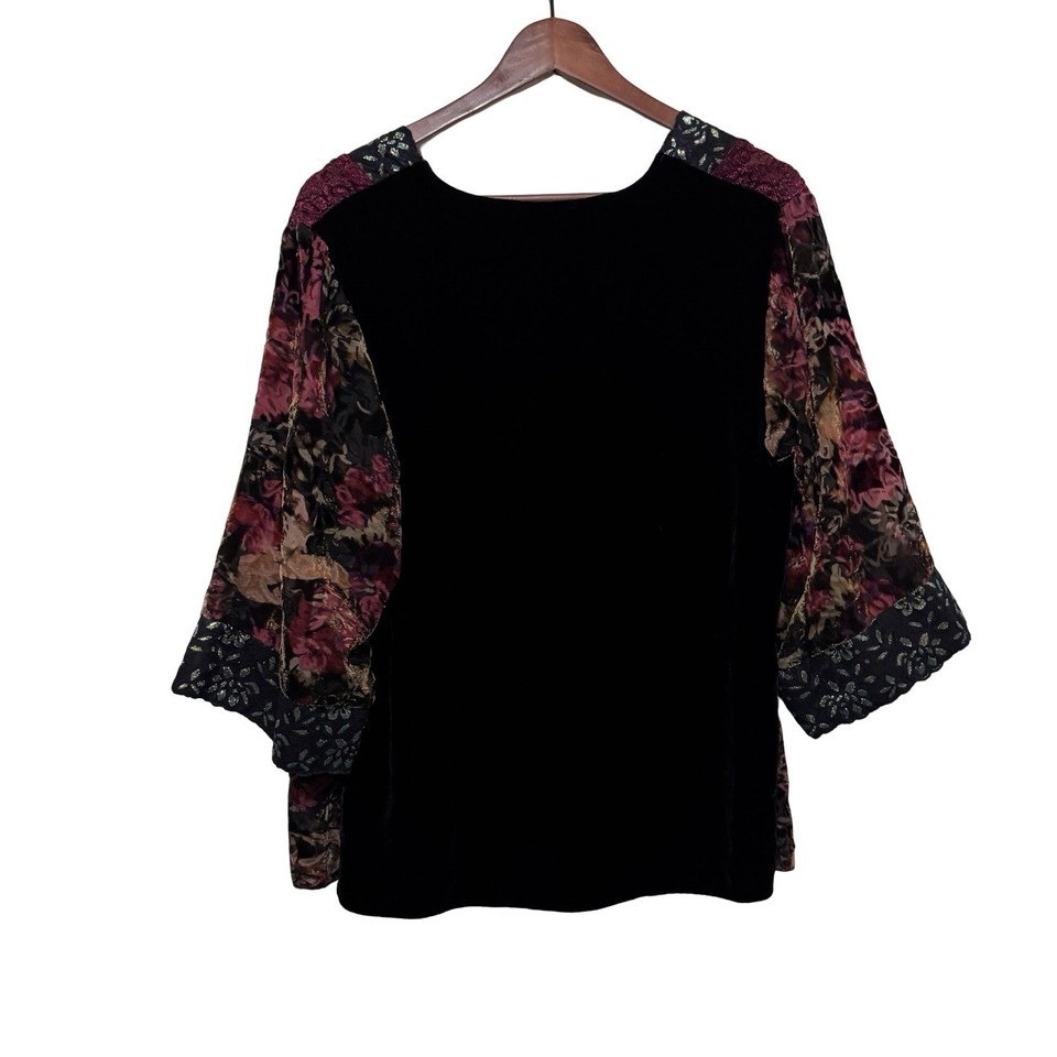 Vintage Y2K Anes. A kimono cardigan size Medium velvet mixed textiles fairycore | eBay