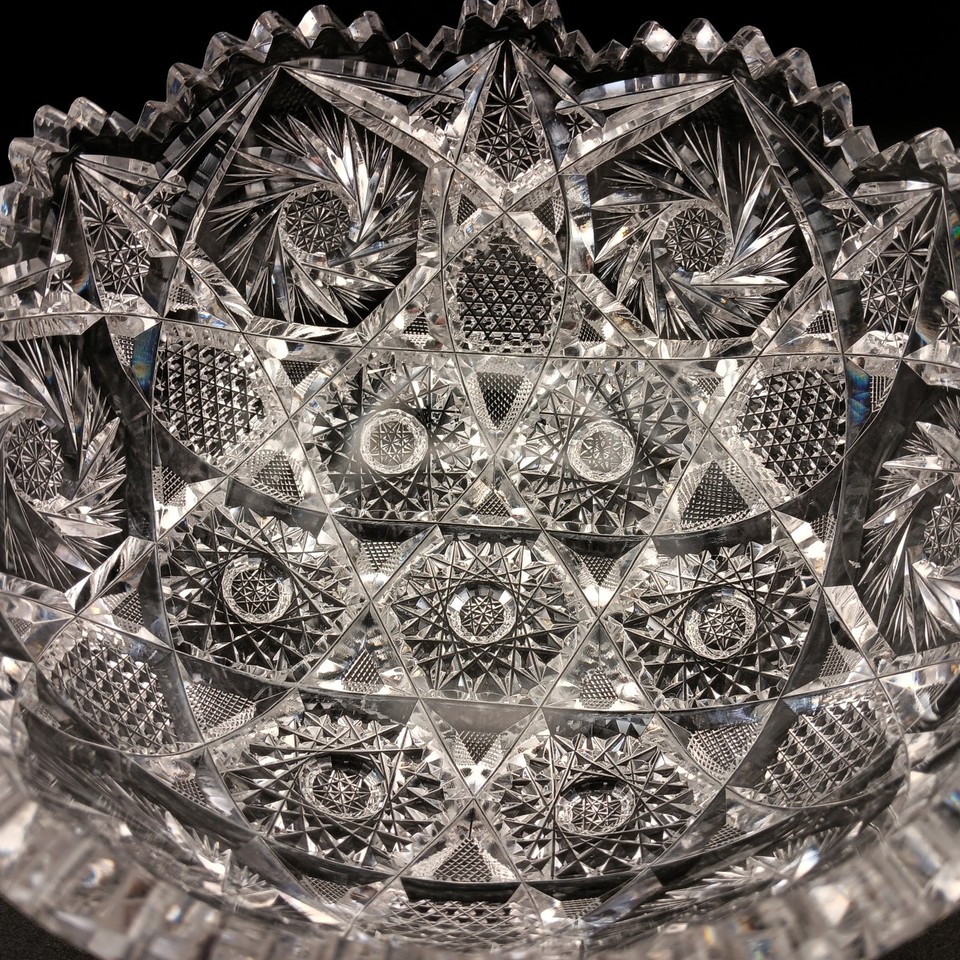 Antique American Brilliant Period ABP Cut Glass Crystal 8" Bowl | eBay