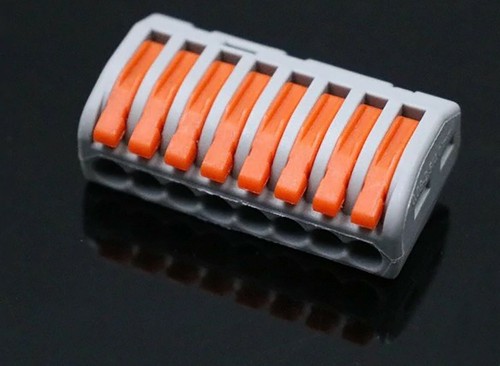 2/3/5/8 way reusable spring lever terminal block cable connector fix ...