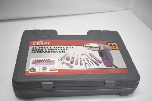 Lady Craft Pink Lady Tools Set Cordless Screwdriver DIY Repair Kit 44 ...