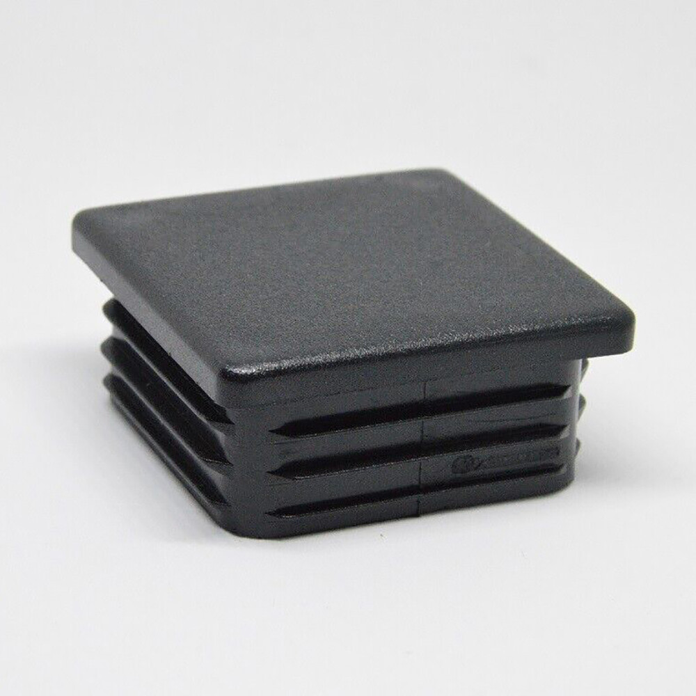 Square Plastic Plug End Caps Blanking Tube Pipe Inserts Plug Black 10mm ...