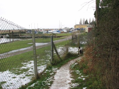 Photo 6x4 Path along the perimeter fence of Burgh Castle Marina Belton ...