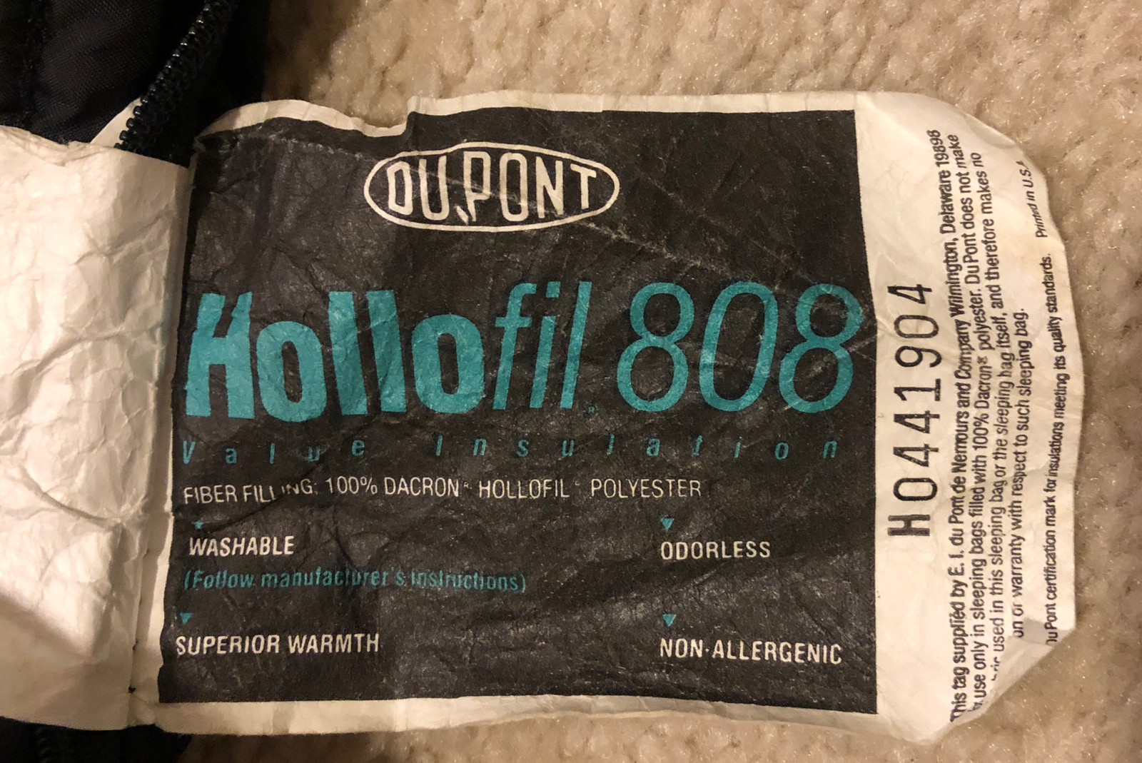Vintage DUPONT HOLLOFIL 808 Academy Broadway Fleece Lined Adult ...