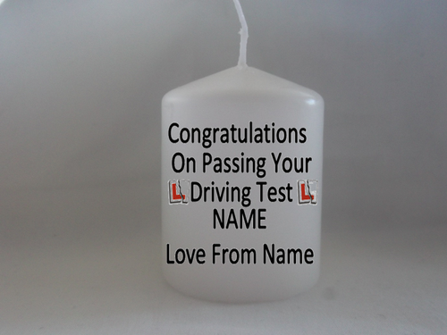 Personalised Passing Passed Driving Test Gift Congratulations Candle ...
