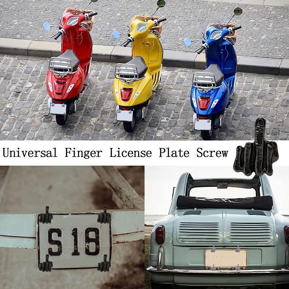 4x Middle Flip Off Finger Up License Plate Bolts Screw Men Custom ...
