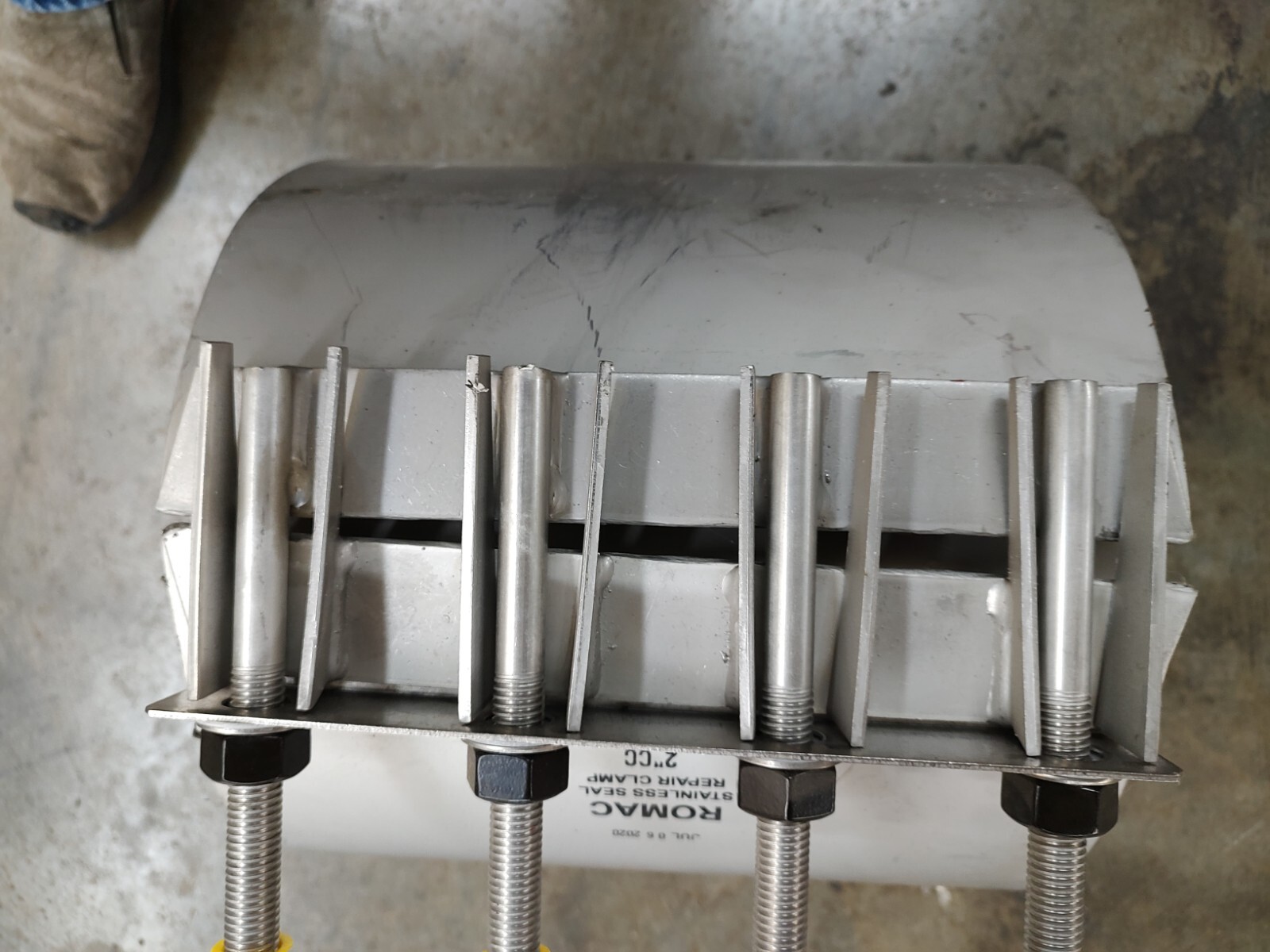 ROMAC SS1 Stainless Tapped Repair Clamp 12" Pipe (13.15-13.55 OD) x 2 ...