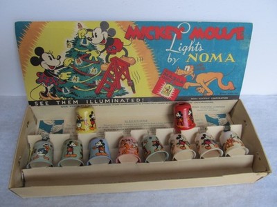 10 Vtg Disney Christmas Light Covers - Plastic Bells - Original Box, No ...