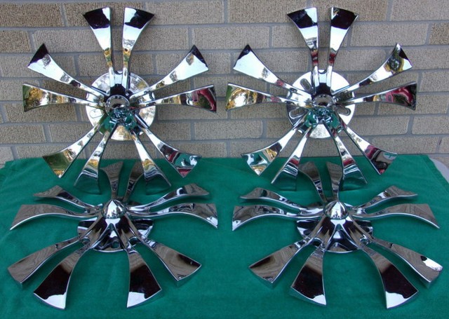 4 Spintek 19" Turbine Tire Wheel Spinner Hubcaps Super Rare Chrome ...