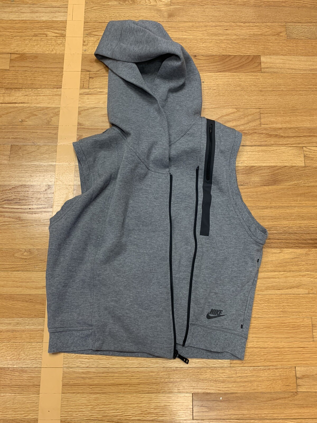 nike tech fleece vest grey womens OG zipper rare larg… - Gem