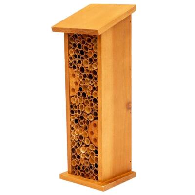 Wooden Bee House Nesting Habitat Eco Friendly Garden Pollinator Support ...