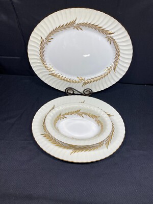 Minton "GOLDEN SYMPHONY" England ~ H4919 ~ 3 Piece Serving Set: Bowl ...