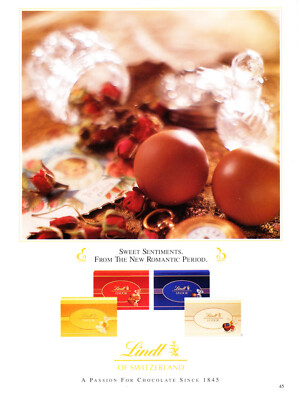 LINDT CHOCOLATE AD #02 MAGAZINE promo AD 1993 SWEET SENTIMENTS | eBay